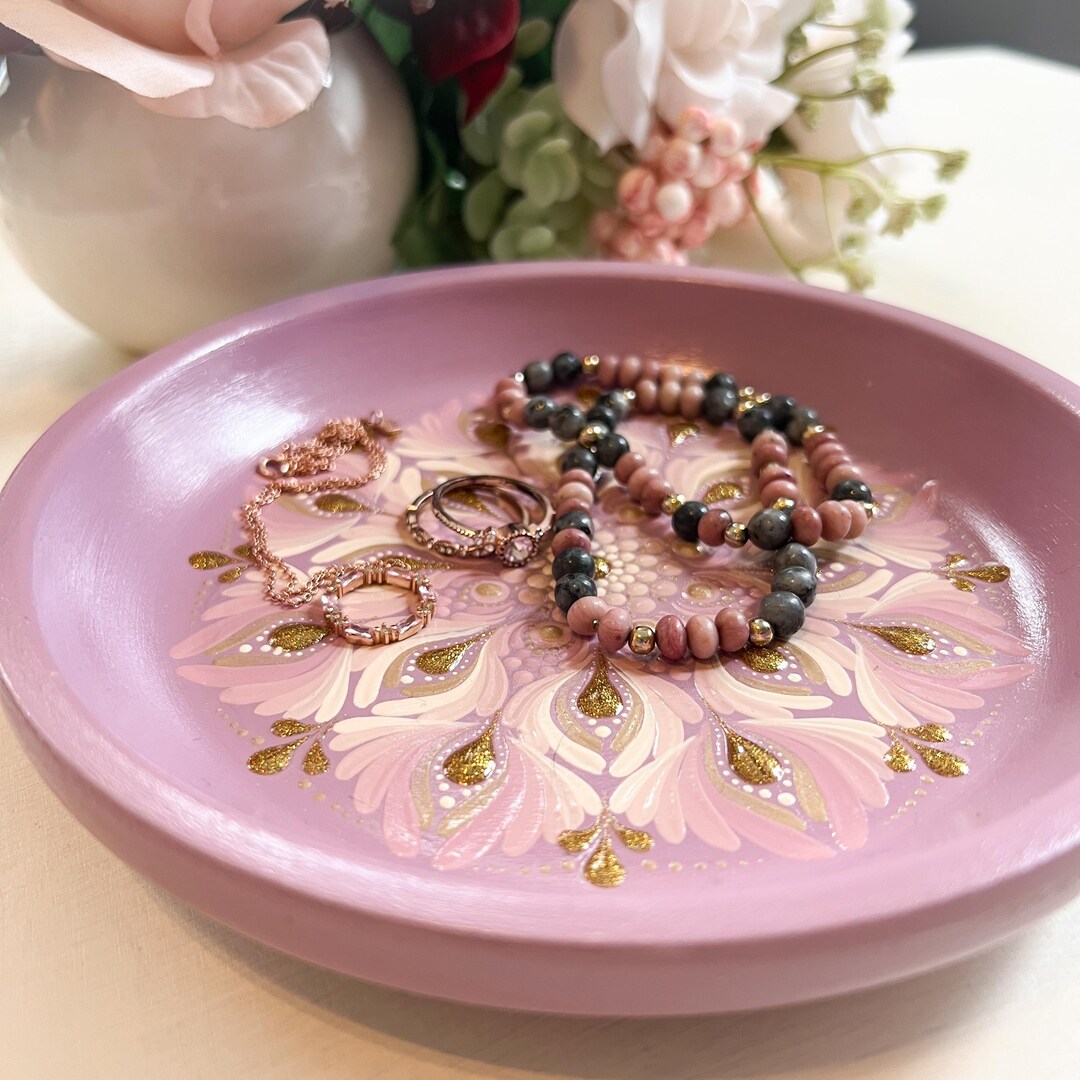 Hand Painted Mandala Trinket Dish • Jewelry Dish • 6.5