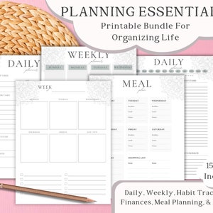 Planning Essentials Printable Bundle for Organizing Your Life Planner ...