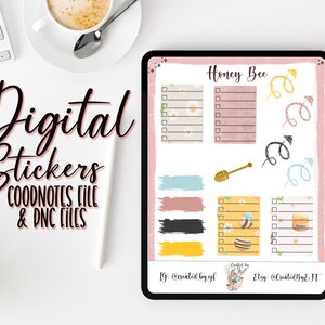 Honey Bee Digital Planner Stickers: Goodnotes PNG (digital Download) - Etsy
