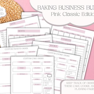 Baking Business Printable Planning Pages Cookie Planner Cake Planner ...