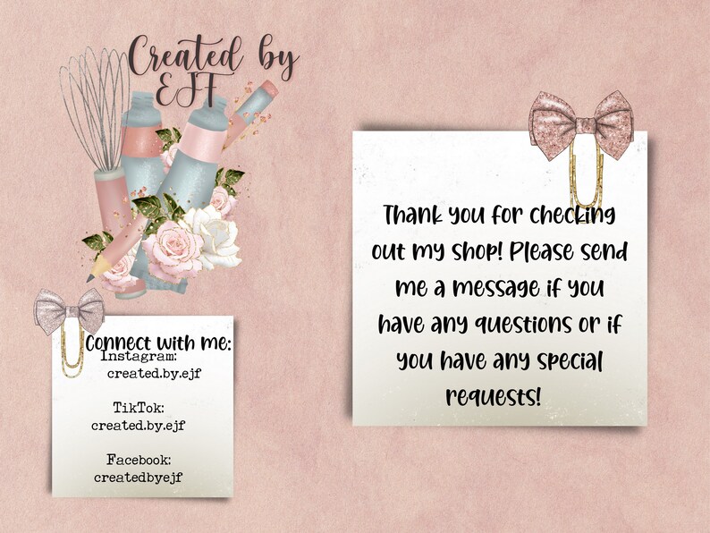 Pink Floral Custom Sweets Order Form Planner Page Printable - Etsy