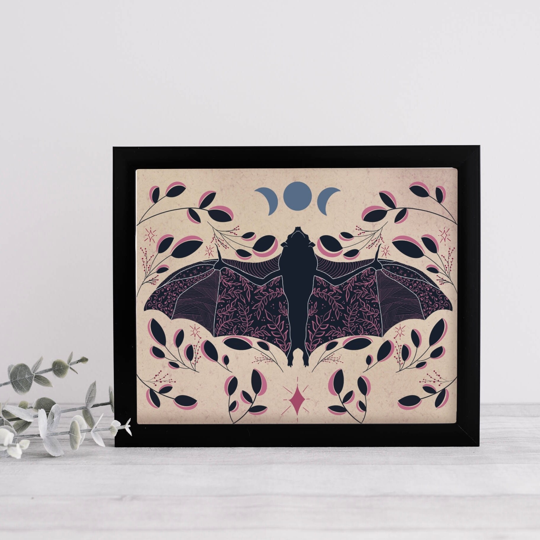 Bat at Night Art Print 8x10 Wall Art - Etsy
