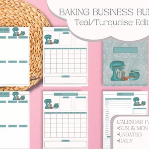Teal Baking Business Printable Planning Pages Bundle, Cookie Planner ...
