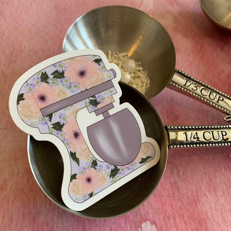 Floral Stand Mixer Sticker Baking Sticker Die-cut Sticker - Etsy