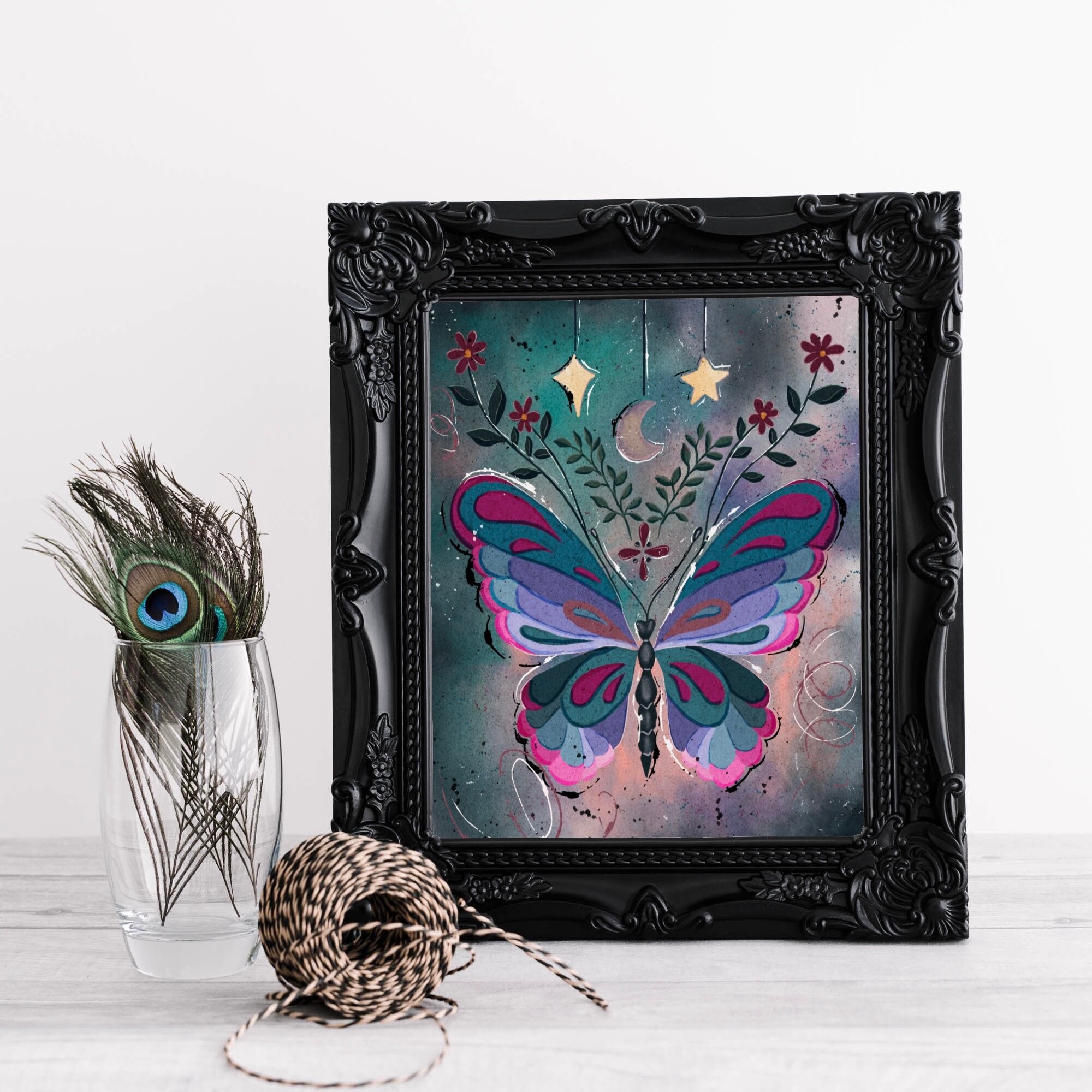 Celestial Butterfly Magical Art Print 8x10 - Etsy