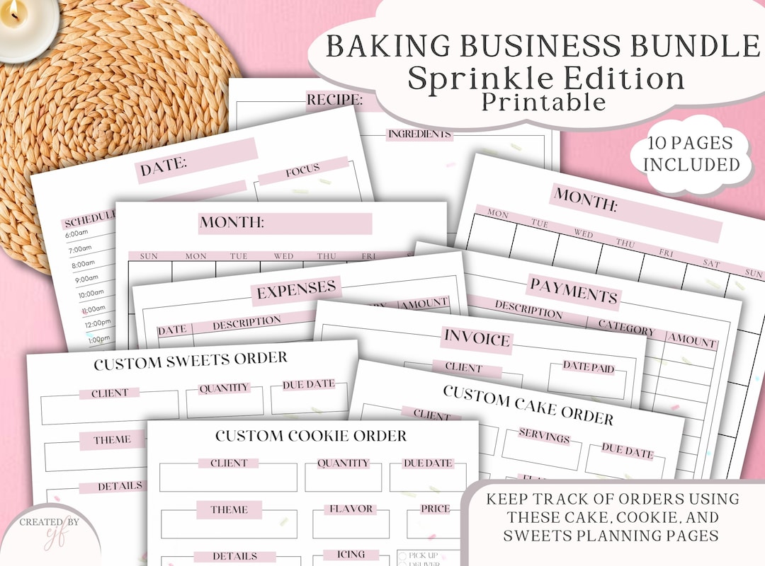 Baking Bundle Sprinkle Edition Printable Planning • Cookie Planner ...