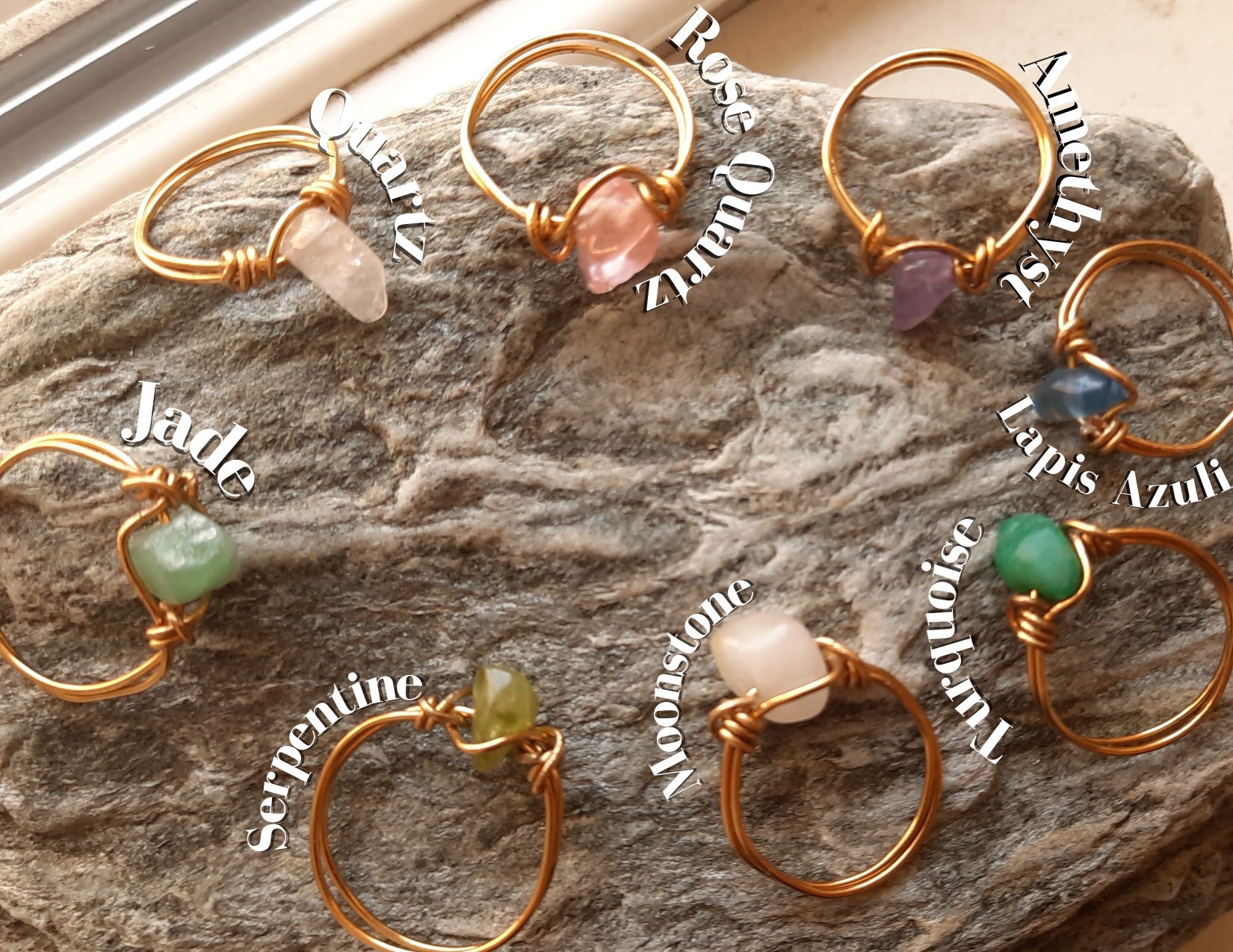 Handmade Crystal Wire Rings - Etsy