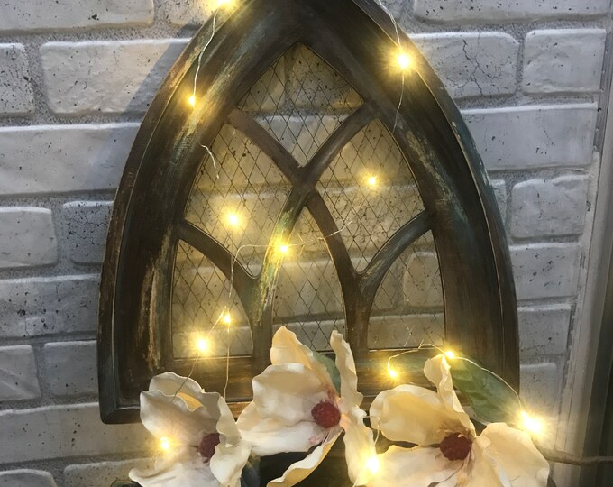 Gothic Window Frame. Arched Farmhouse Window Frame. Wall Decor. Vintage ...