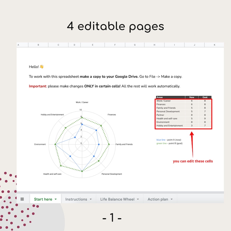Life Balance Wheel Template, Life Balance Wheel Workbook, Wheel of Life ...