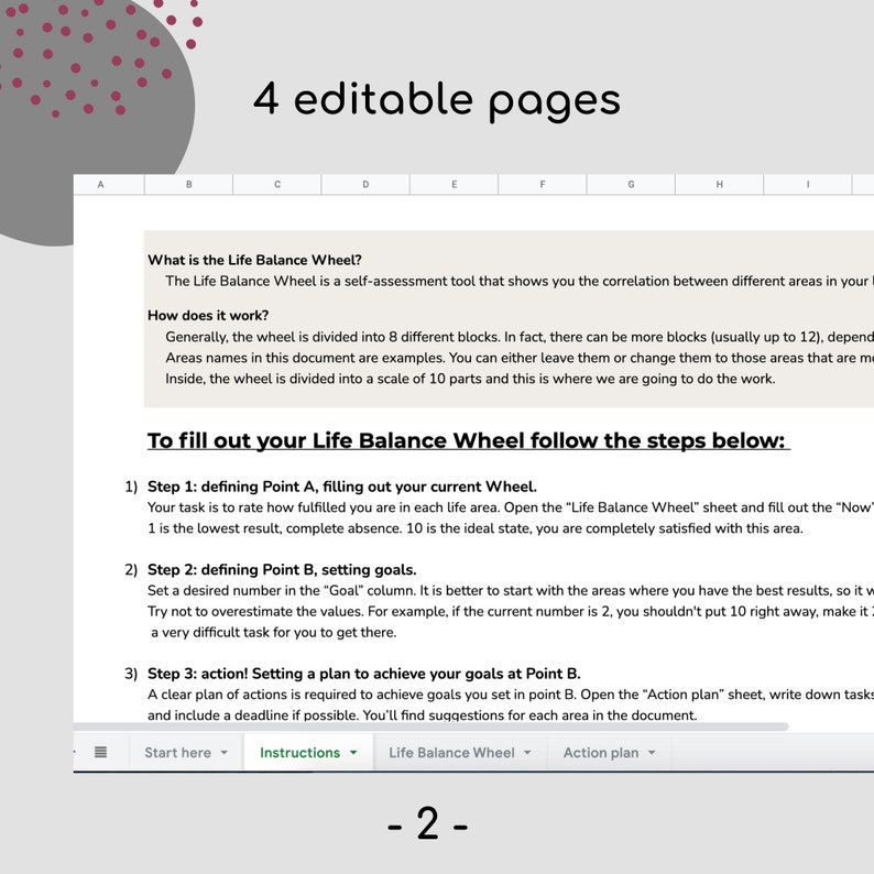Life Balance Wheel Template, Life Balance Wheel Workbook, Wheel of Life ...