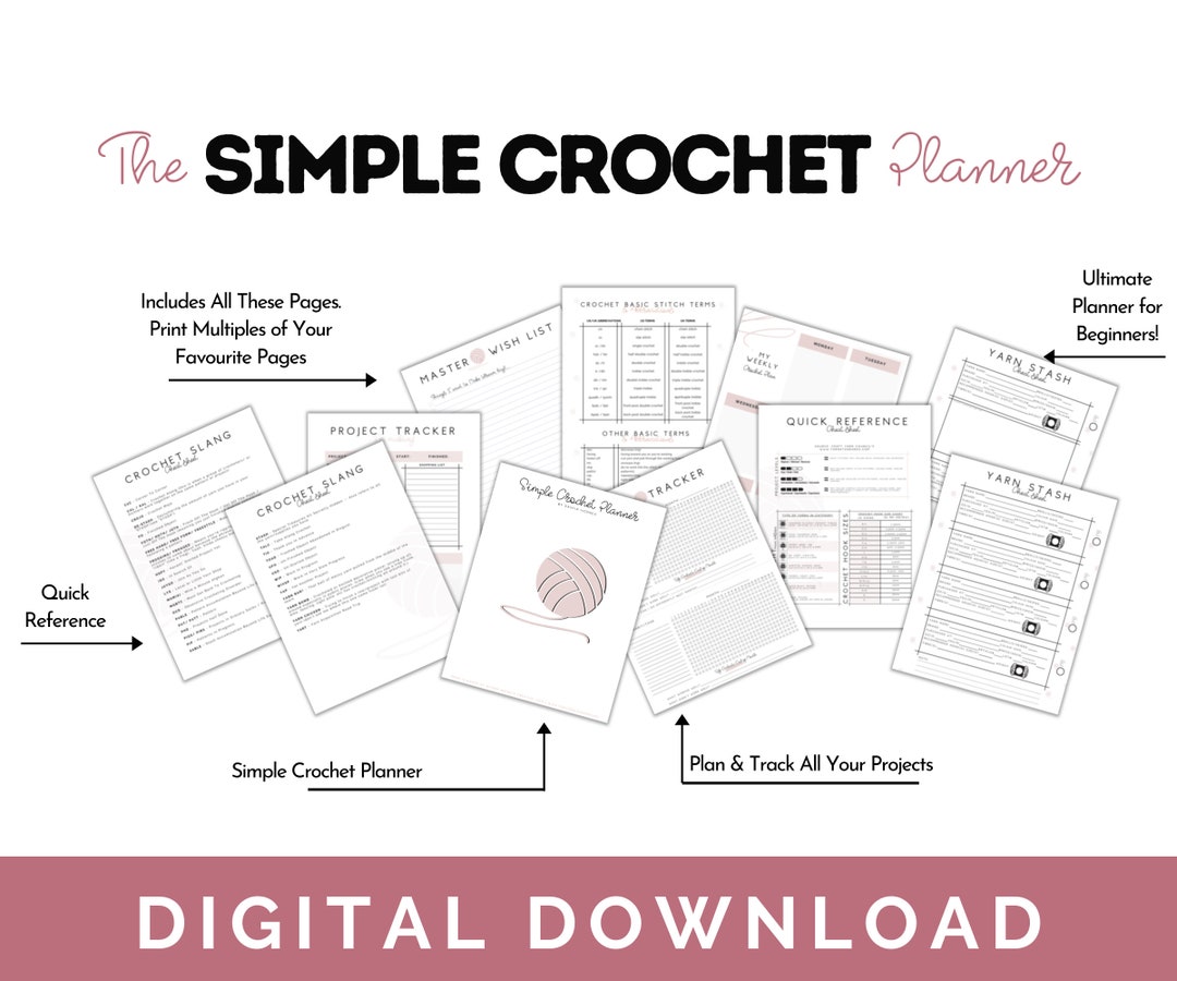CROCHET PLANNER | Printable PDF | Easy to Use Crochet Planner | Crochet ...