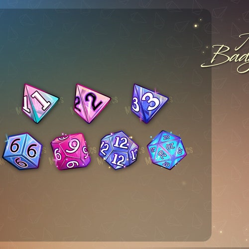 Dice Sub Badges / Twitch and Discord Bit Badges / Streamer - Etsy