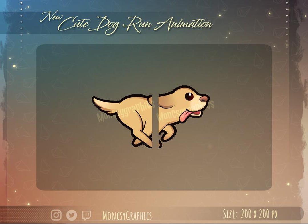 Animated Dog Run Emote /twitch Cute Dog Run Emote / Discord Emotes - Etsy