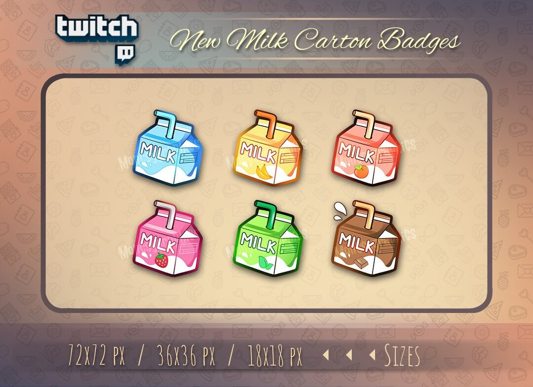 Twitch Badges / Milk Carton Badges for Streamers / Milk Badges ...