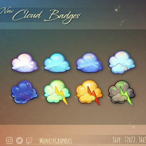 Cute Twitch Cloud Inspired Bit Badges / Cloud Sub-badges / Cheer Badges ...