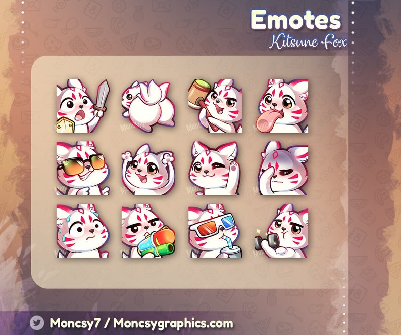 Cute Kitsune Fox Twitch Sub Emotes / Kawaii Fox Emotes for Your Twitch ... Cute Kitsune Fox Twitch Sub Emotes / Kawaii Fox Emotes for Your Twitch ...