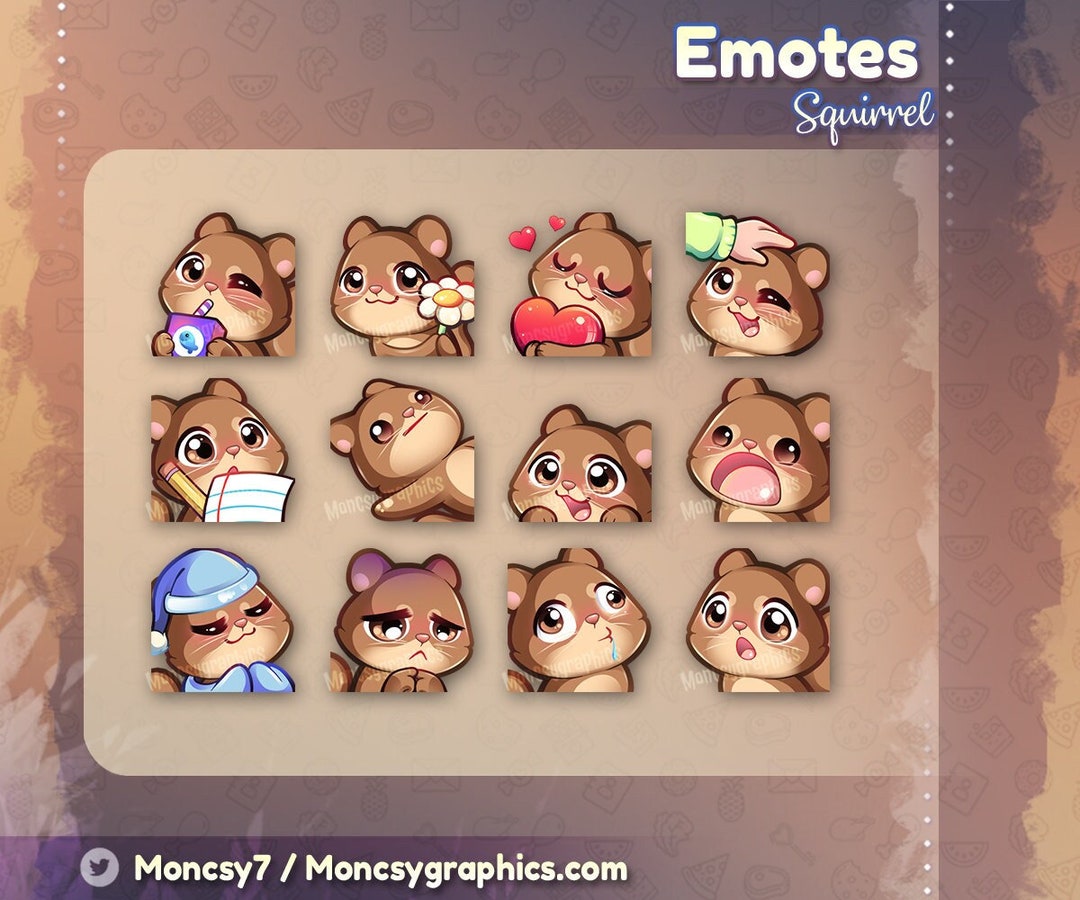 Cute Squirrel Twitch Emotes / Kawaii Squirrel Emotes for Your Twitch ...