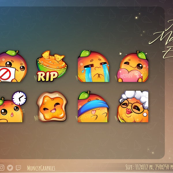 Kawaii Fruit Emotes - Etsy