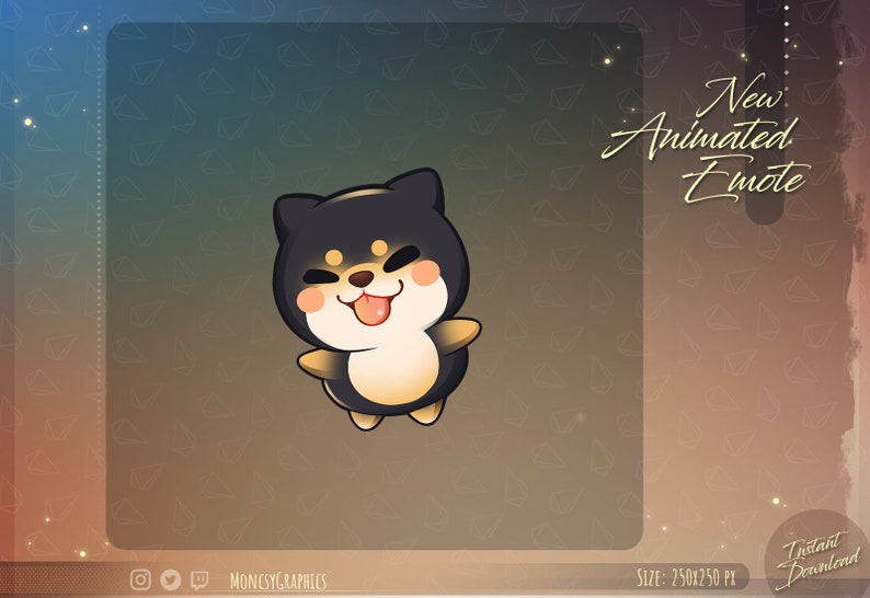 Animated Black Shiba Inu Emote / Black Shiba Inu Animated Twitch Emote ...