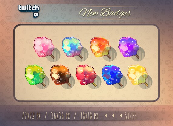Twitch Cotton Candy Sub Bit Badges / Cute Cotton Candy Badges - Etsy