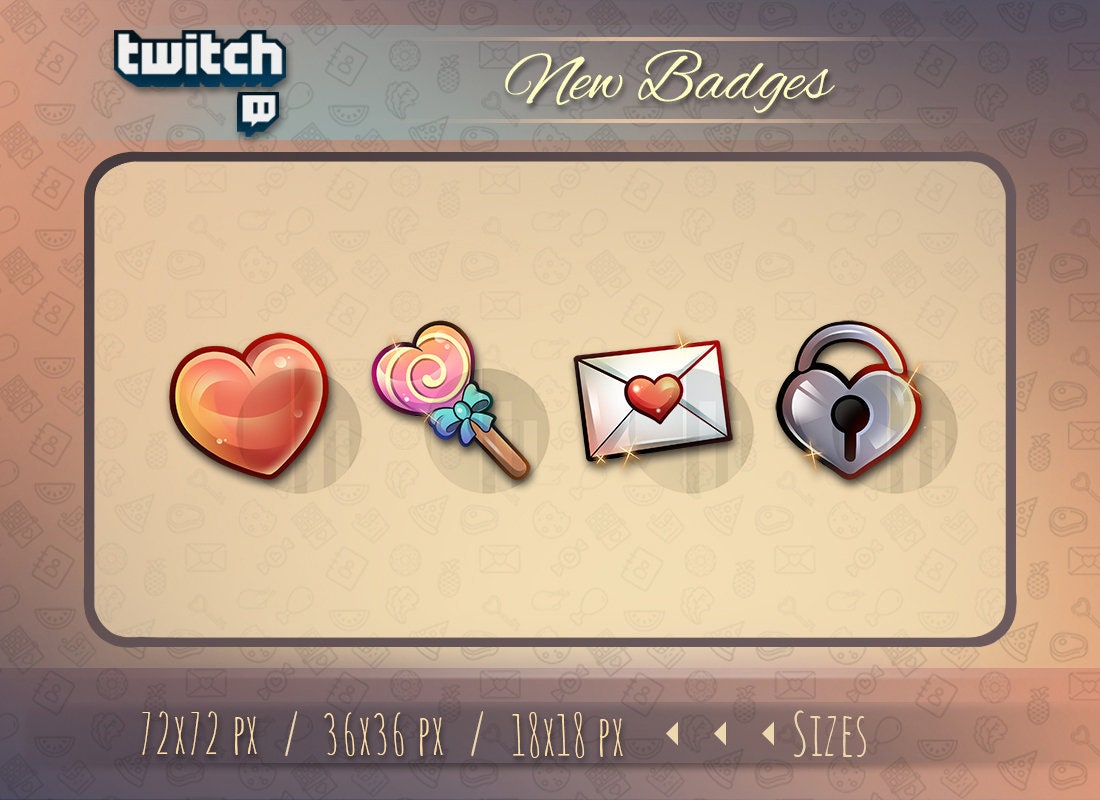 Twitch Badges // Süße Abzeichen für Streamer / Valentinstag / - Etsy.de