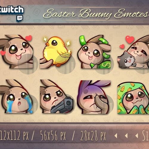 Easter Twitch Emotes / Twitch Sub Emote / Badge White Rabbit - Etsy