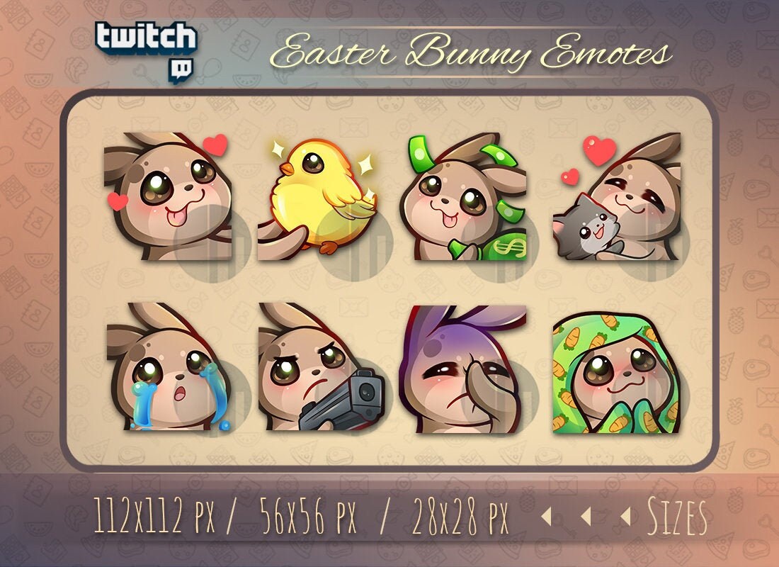 Easter Twitch Emotes / Twitch Sub Emote / Badge Rabbit / Bunny Instant ...