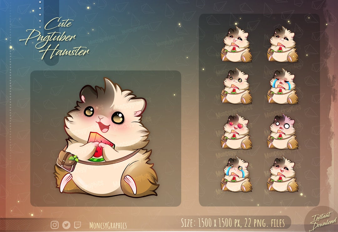 Cute Hamster Pngtuber Model / Voice Reactive Stream Mascot / Vtuber ...