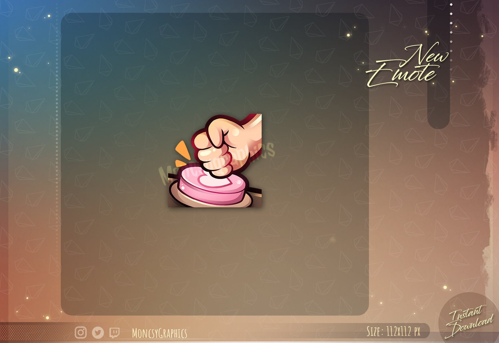 Twitch Button Emote for Streamers / Kawaii Love Button Emote for Your ...