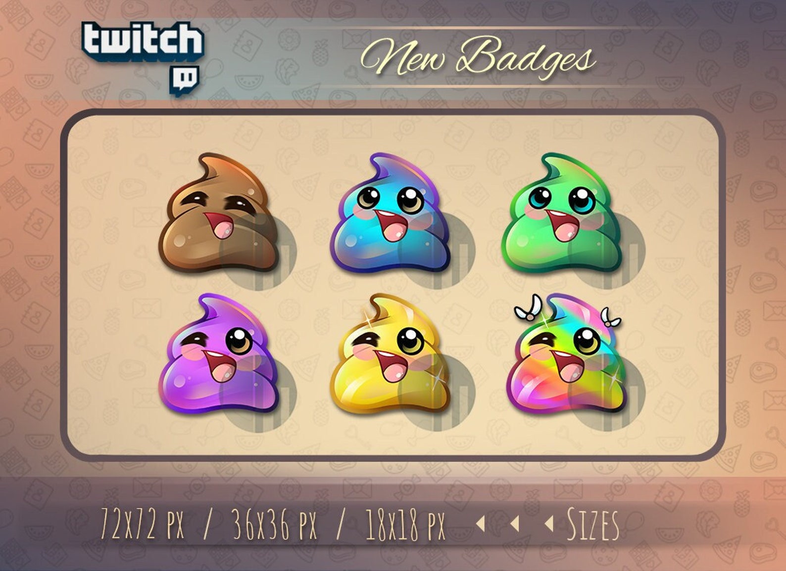 Twitch Badges / Poop Badges für Streamer / Kawai POO / | Etsy