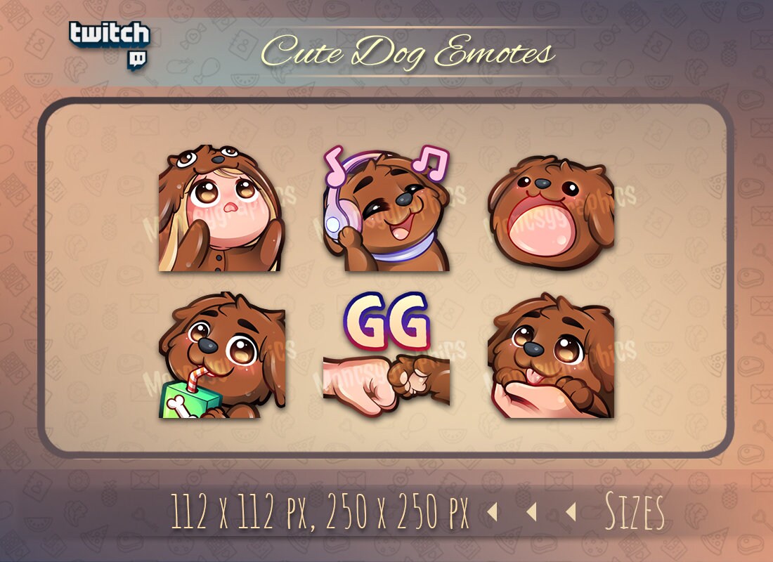 Twitch Dog Emotes / Cute Chibi Spaniel Emotes for Streamers / for ...