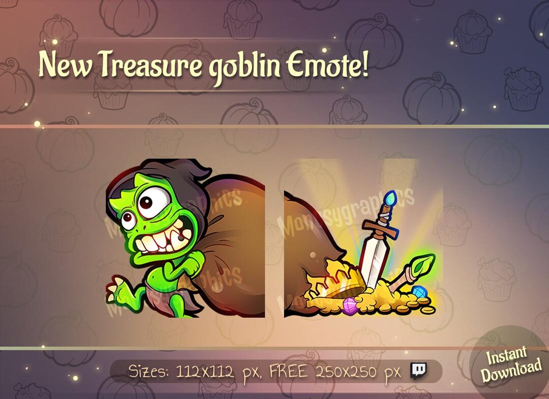 Treasure Goblin Chibi Emotes: Twitch/discord Streamer Pack (digital ...