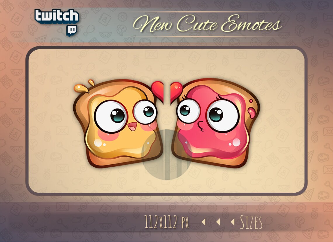 Cute Valentine's Day Bread Twitch Emotes / Kawaii Bread Twitch Sub ...