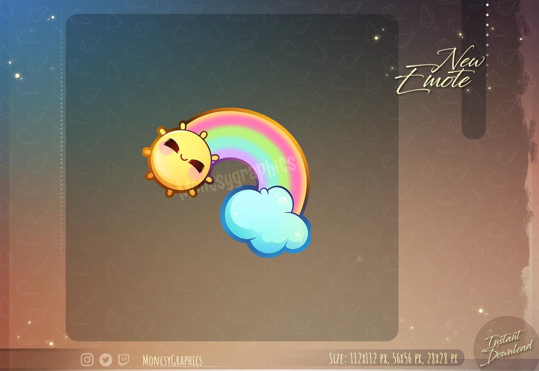 Cute Channel Point Icon for Streamers / Kawaii Rainbow Emotes - Etsy