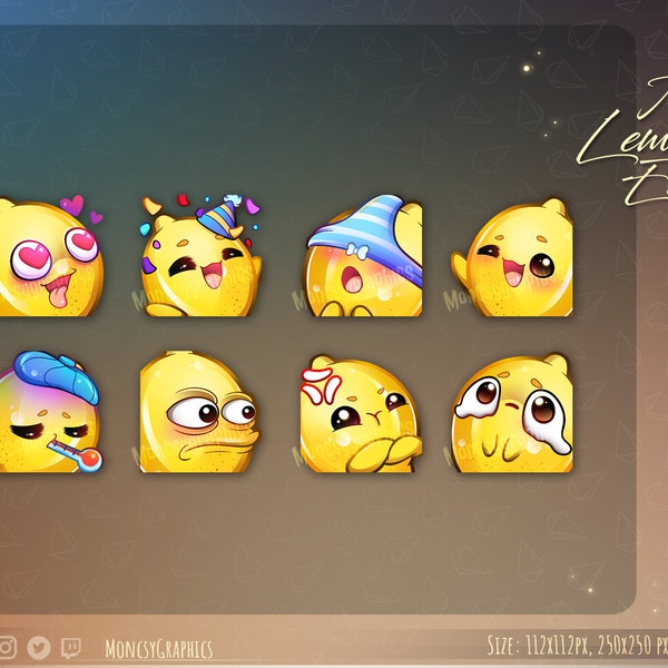 Kawaii Lemon Emote - Etsy