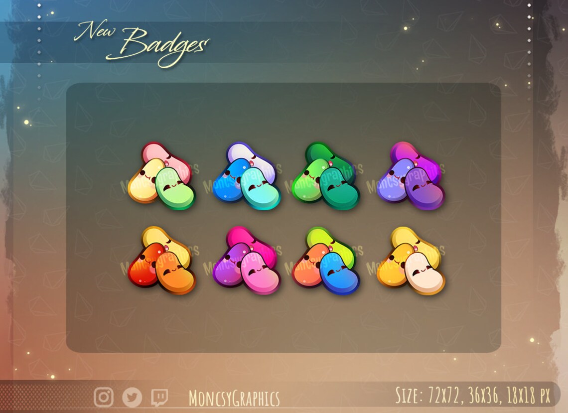 Cute Candy / Wizard Twitch Sub Badges/ Bit Badges - Etsy