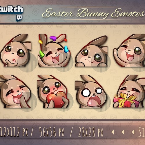 Easter Twitch Emotes / Twitch Sub Emote / Badge White Rabbit - Etsy