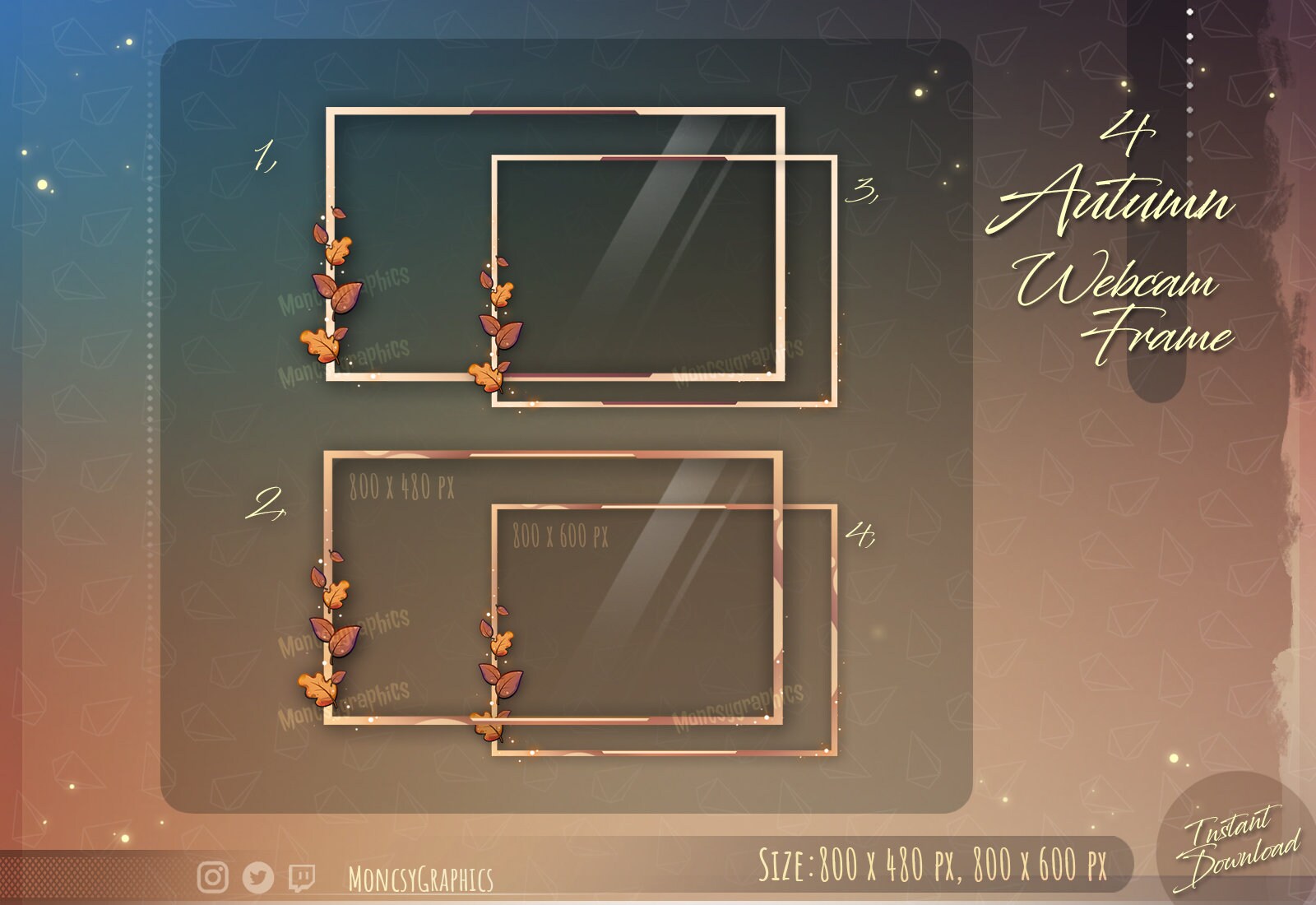 Autumn Leaves Webcam Frame Overlay: Stream Overlay (digital Download ...
