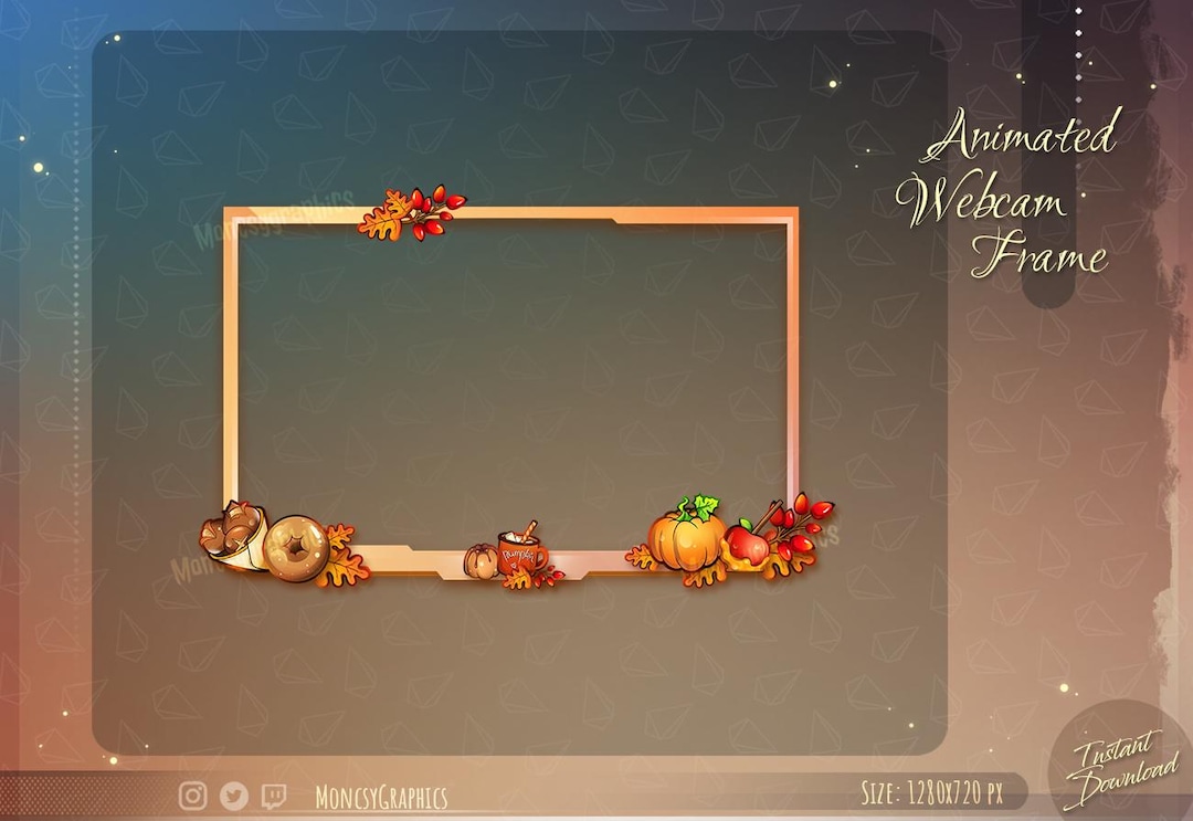 Animated Webcam Overlay / Webcam Frame - Cute Autumn / Custom Twitch ...