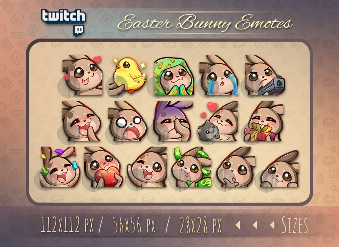 Easter Twitch Emotes / Twitch Sub Emote / Badge Rabbit / Bunny Instant ...