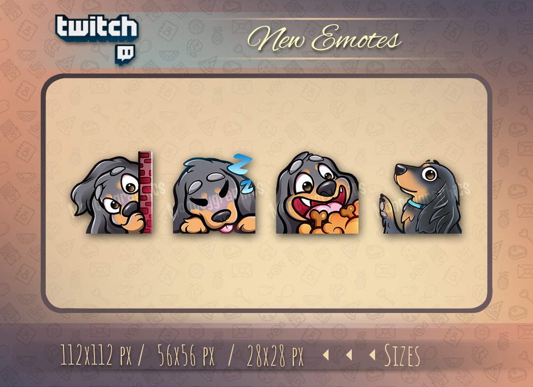Twitch Dachshund Emotes / Cute Chibi Dog Emotes for Streamers / for ...