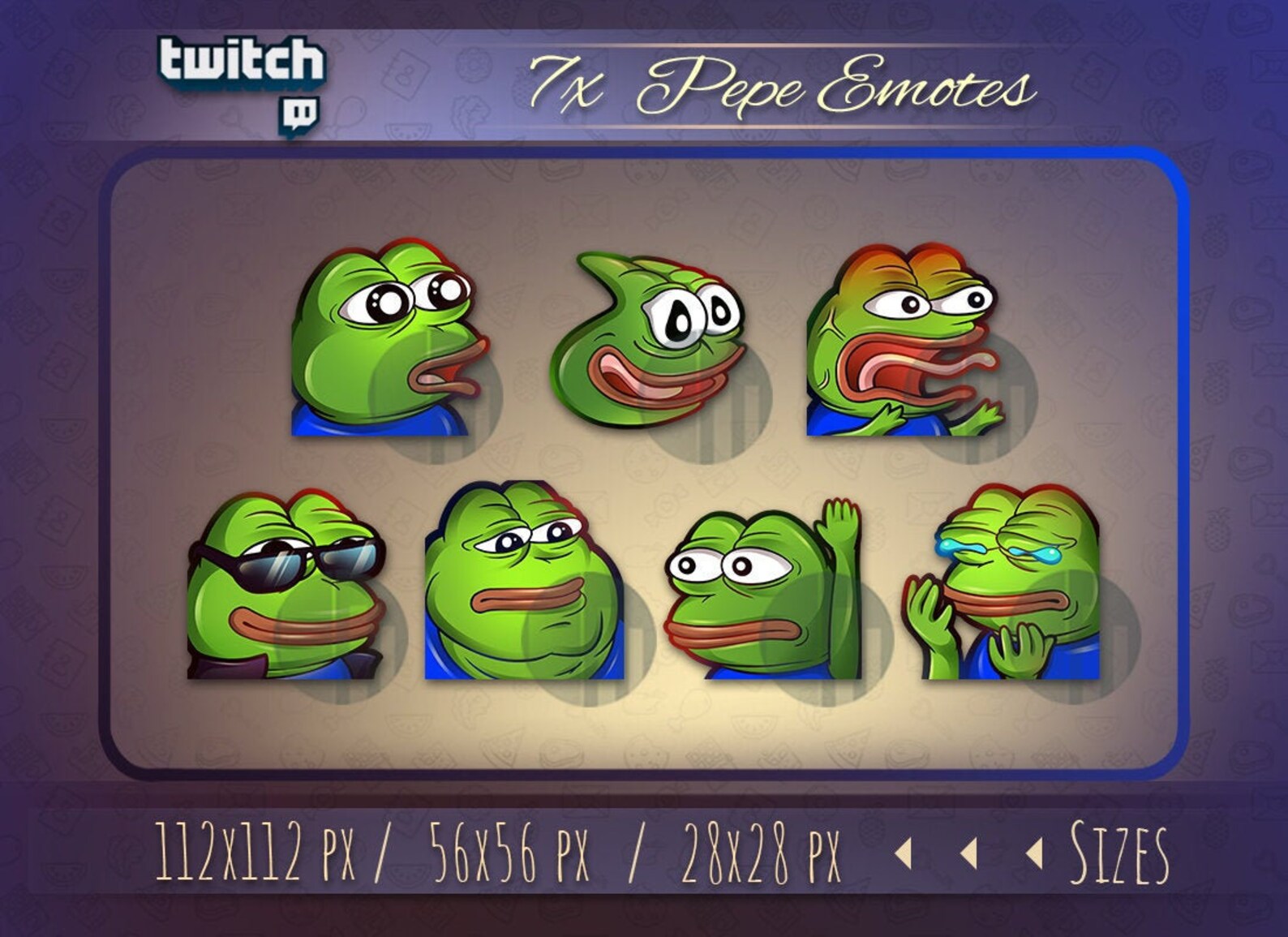 Pepe Meme Emote for Twitch, Discord or Youtube / Twitch Emotes / Pepe ...