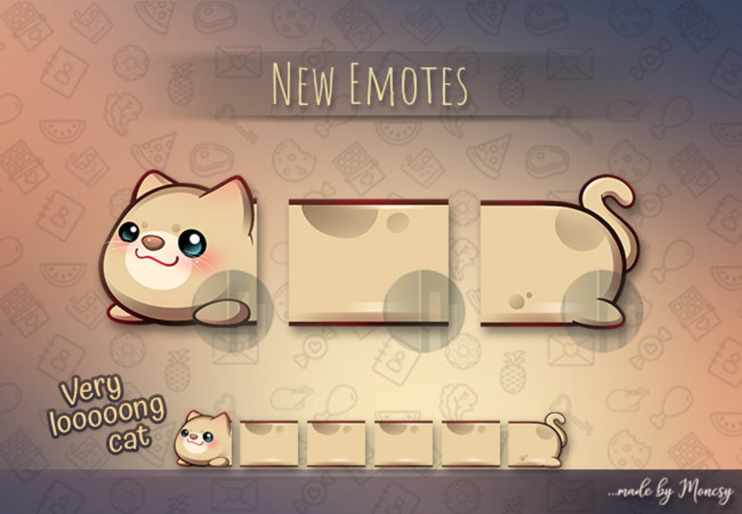 Twitch Long Cat Emotes / Cute Kawaii Cat Emotes Pack / Kawaii Cat ...