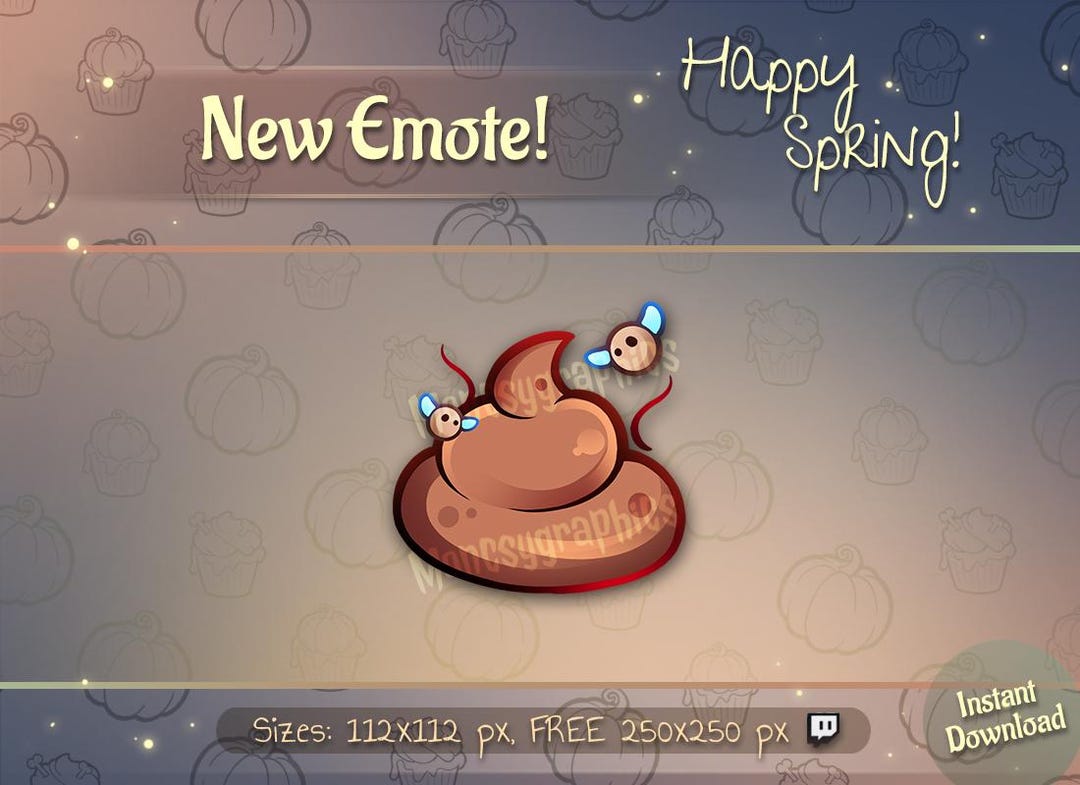 Kawaii Poop Emote: Twitch Streamer Sub Emote (digital Download) - Etsy