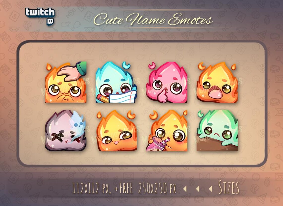 Kawaii Flame Emotes for Twitch, Discord, Youtube (digital Download) - Etsy
