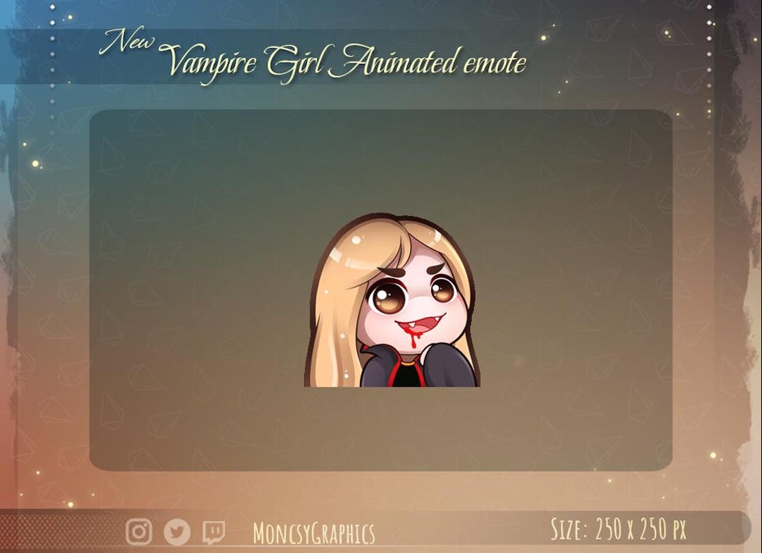 Animated Vampire Girl Emote (digital Download), Halloween Animation - Etsy