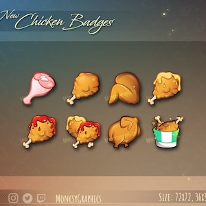 Cute Chicken Twitch Badges / Kawaii Chicken Sub Badges / Twitch 8x ...