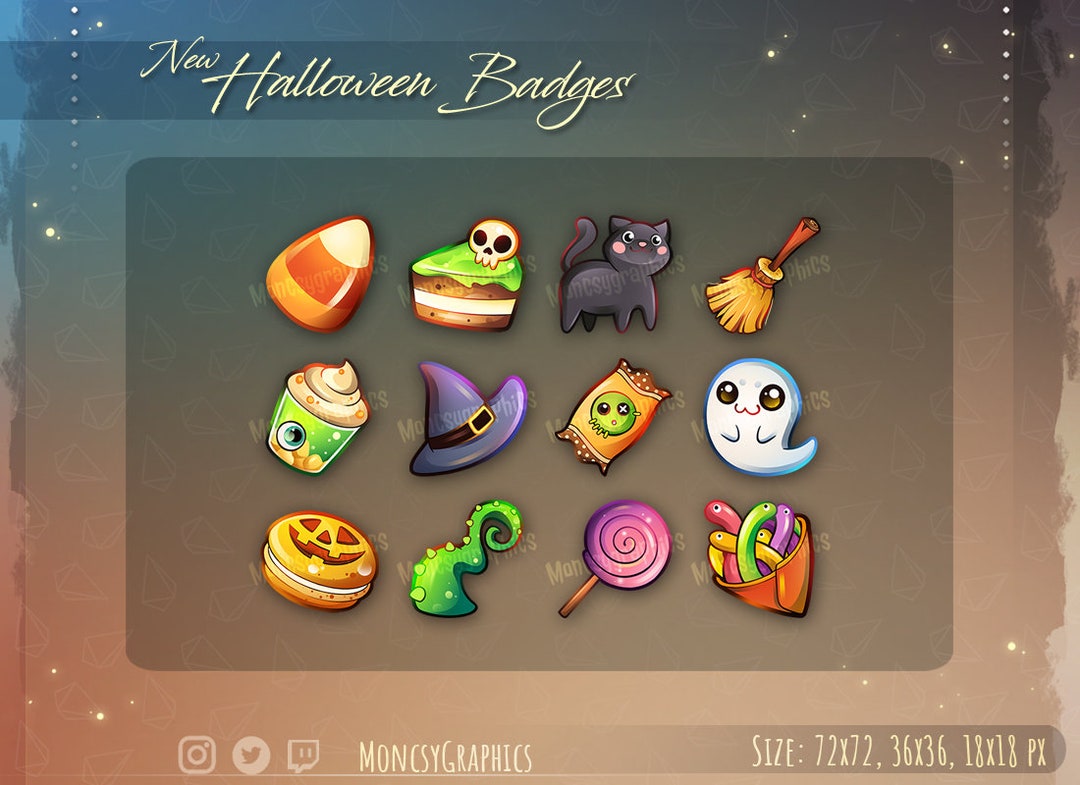 Twitch Halloween Sub Bit Badges / Halloween Badges for Streamers ...