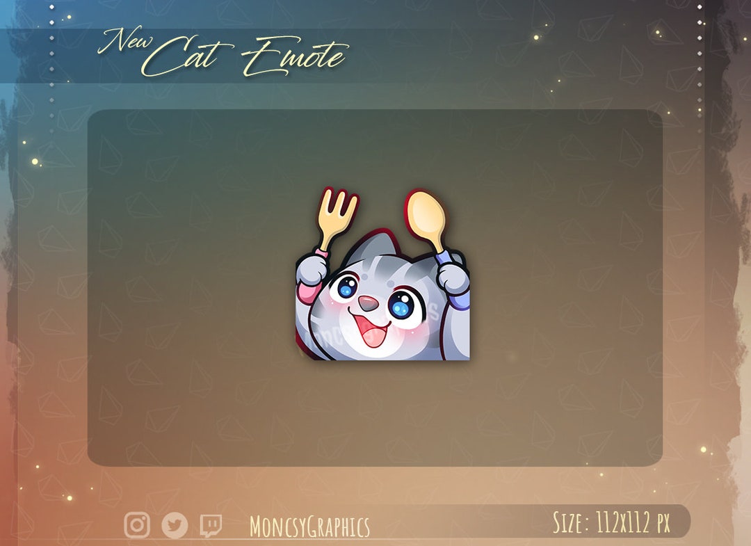 Twitch Cute Hungry Cat Emote for Streamers / Kawaii Cat Emote for Your ...