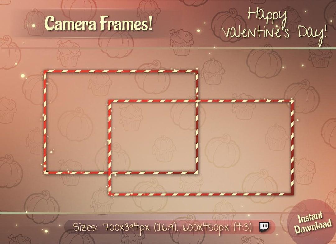 Webcam Overlay / Webcam Frame - Valentine's Day Webcam Frame / Cute ...